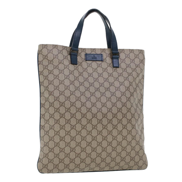 Gucci | Bags | Gucci Gg Canvas Tote Bag Pvc Leather Beige Auth Am447 ...
